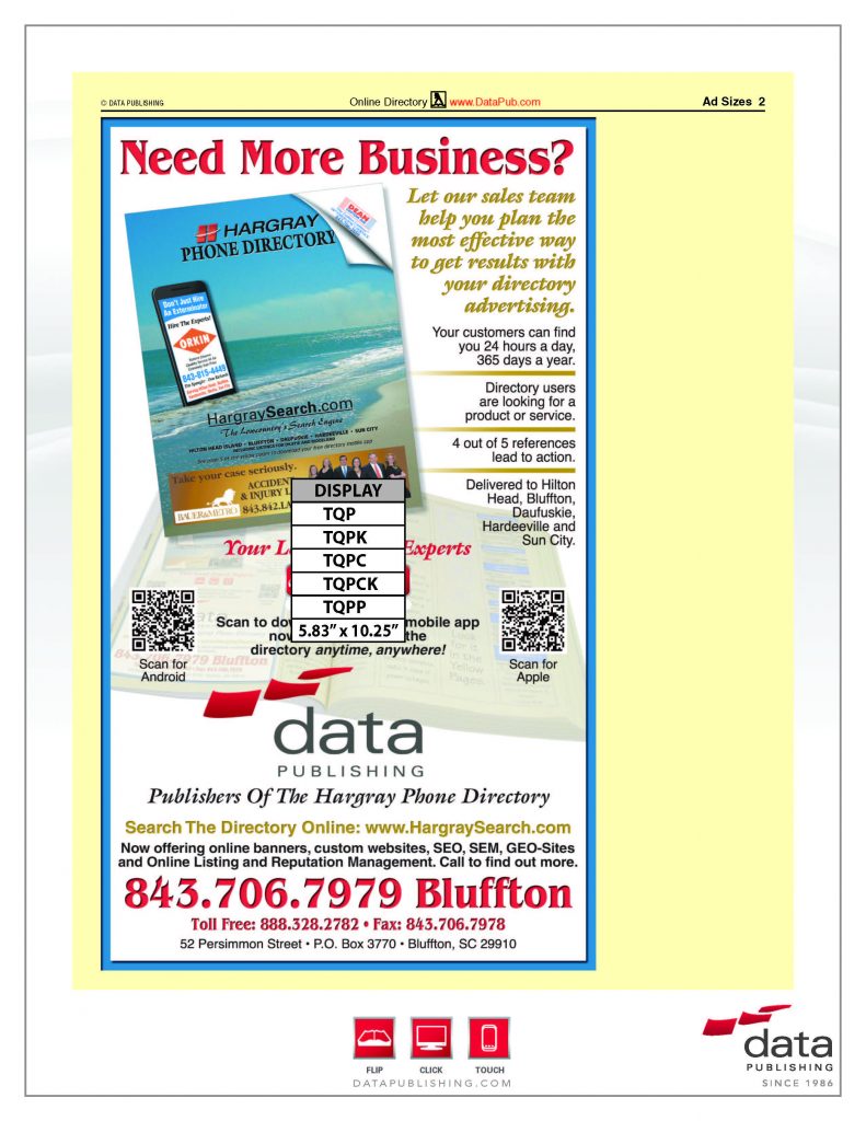 Phone Book Ad Specs