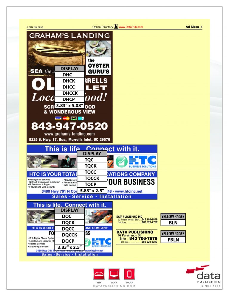 Phone Book Ad Specs